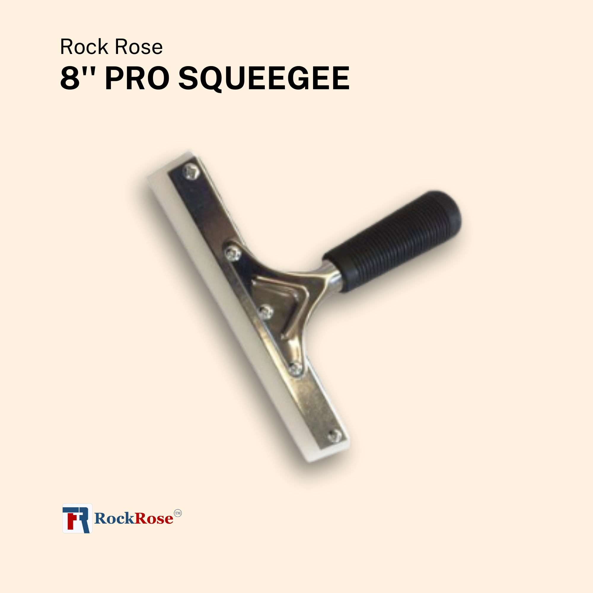 8-Inch Pro Beveled Replacement Long Blade Rubber White Squeegee Premiu ...